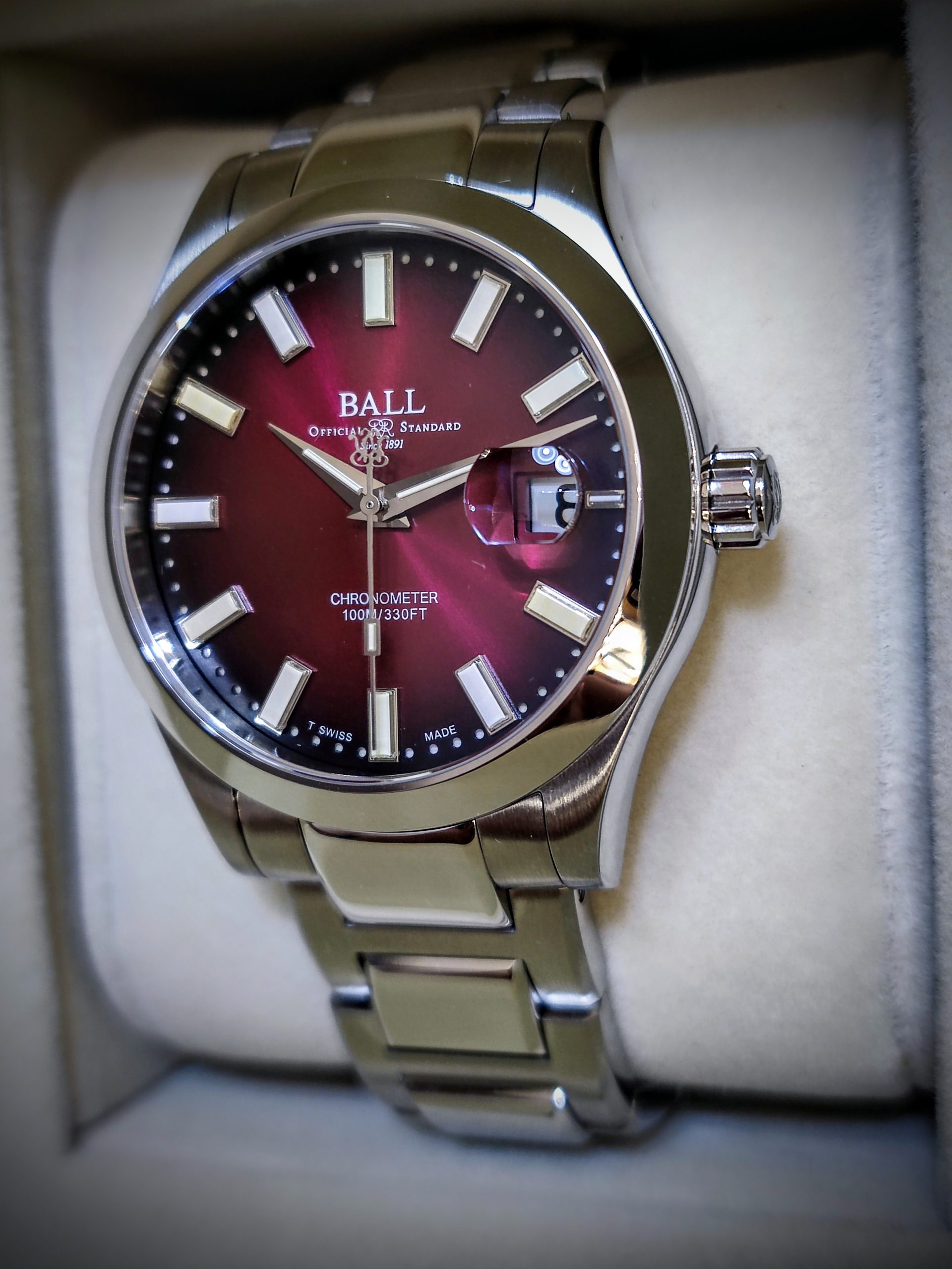 BALL WATCH ENGINEER III MARVELIGHT CHRONOMETER NM9026C-S27C-RDR RED ...