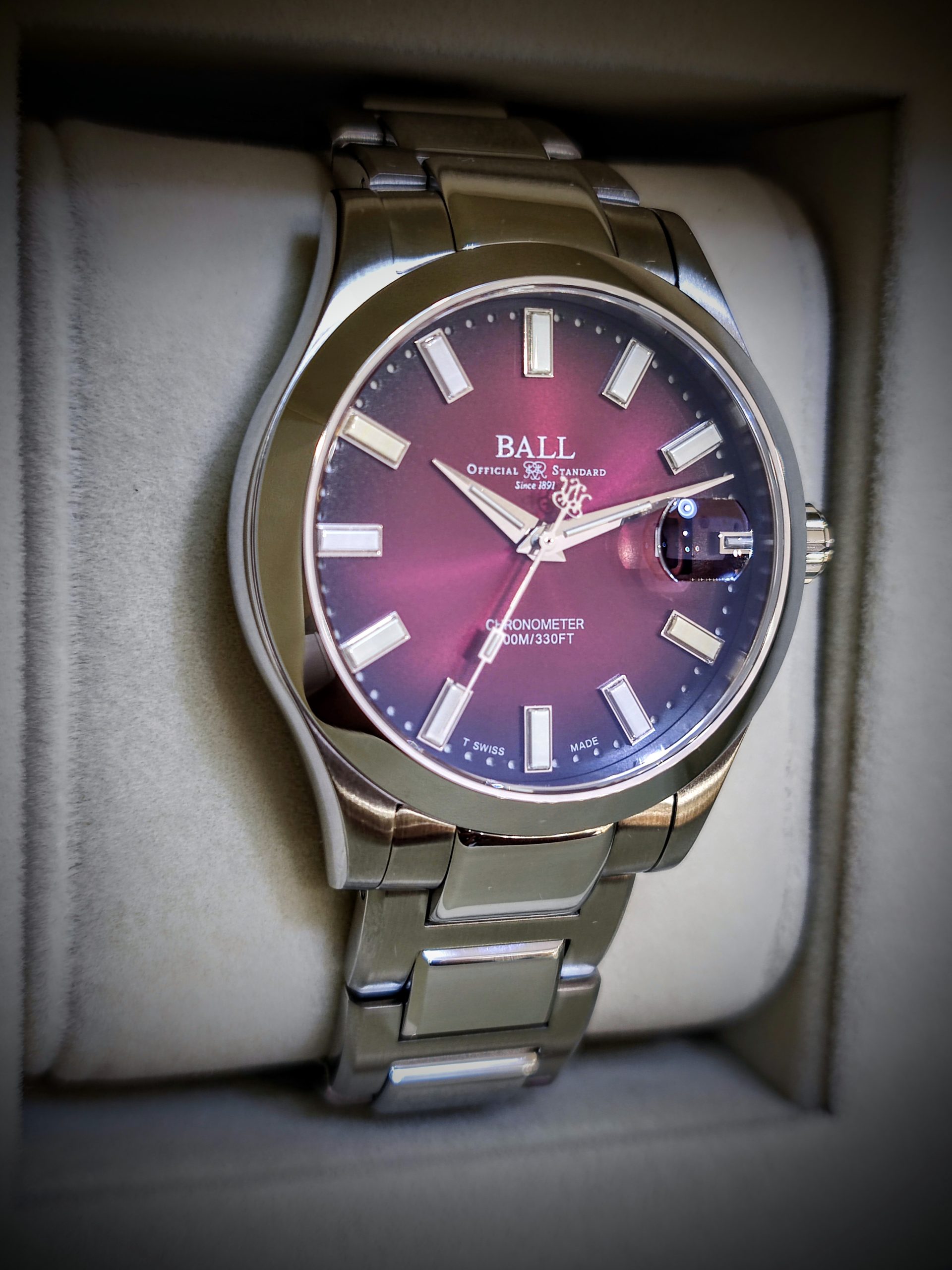 BALL WATCH ENGINEER III MARVELIGHT CHRONOMETER NM9026C-S27C-RDR RED ...